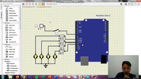 simulasi blink 4 led simulide arduino uno pt 2 youtube