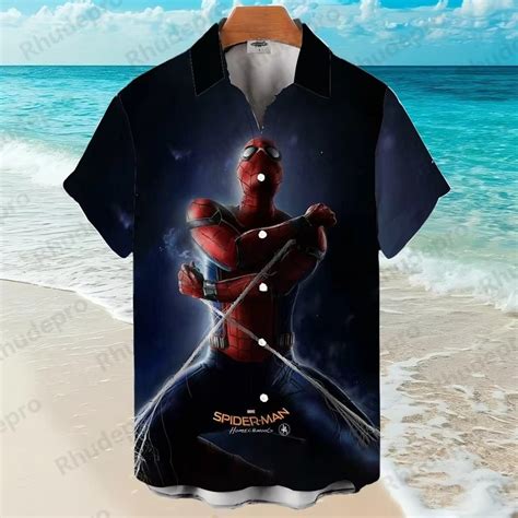 Disney Marvel Spider Man Homecoming Showing Off Pose Aloha Hawaiian