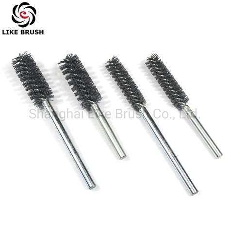 Abrasive Nylon Tube Brushes With Round Shank Deburring Abrasive Nylon