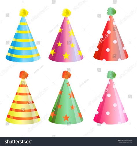 생일 파티 모자 컬렉션 스톡 벡터로열티 프리 1062498956 Shutterstock 생일 파티 모자 파티 모자 파티 색