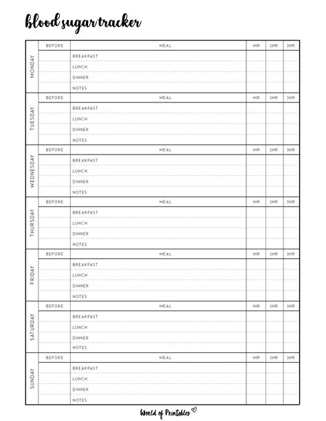 Printable Blood Glucose Testing Log Blood Sugar Log Printable Daily