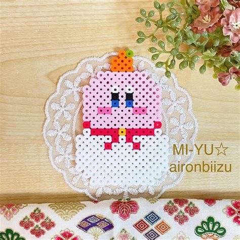 アイロンビーズ作品 星のカービィ⭐︎鏡もち Mi Yu☆のアイロンビーズアトリエ～perlerbeads Design～