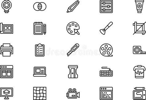 Creative Tools Icons Collection Is A Vector Illustration With Editable Stroke Stock Vector