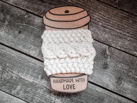Chubby Cable Cup Cozy Knitting Pattern Bulky Yarn Pdf Download Etsy