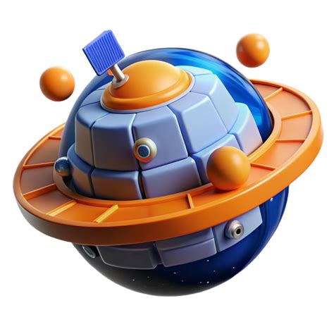 Dynamic Beautiful A Space Station Orbiting A Binary Star System Orange