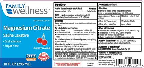 Ndc 55319 126 Magnesium Citrate Saline Laxative Liquid Oral
