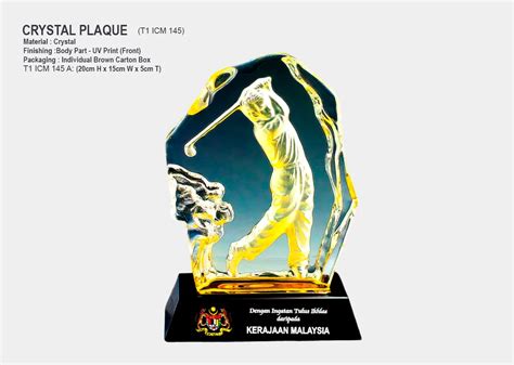 Golf Plaque Award Golf Series Crystal Plaque T1icm145