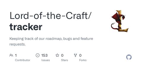 Github Lord Of The Crafttracker Keeping Track Of Our Roadmap Bugs