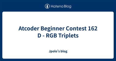 Atcoder Beginner Contest 162 D Rgb Triplets Jpolos Blog