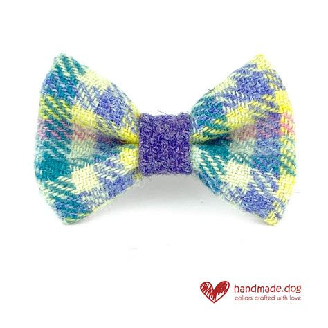 Handmade Limited Edition Harris Tweed Paris Dog Dickie Bow Handmadedog
