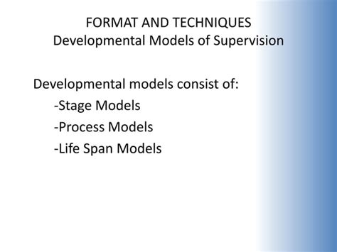 Developmental Supervision Pptx