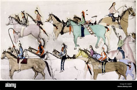 Sioux Warriors At Custers Last Stand 1876 C1900 Artist Adam