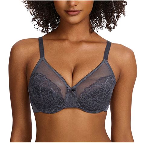Mgmyaa Bras For Women Flower Embroidery C Cup Thin Style Ventilate Bra