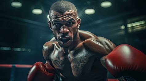 Close Up Of A Professional Boxer Fighting In A Boxing Ring 29632909