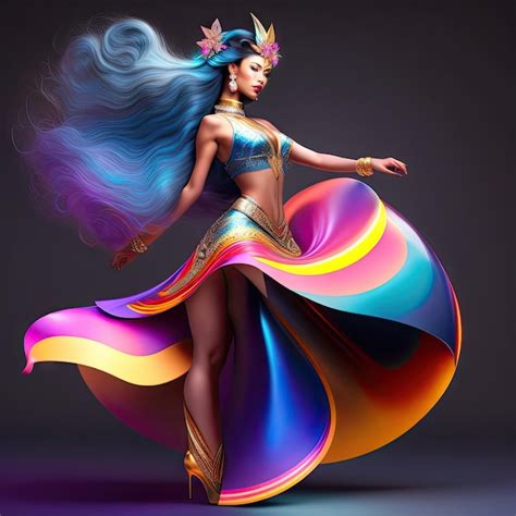 Premium Ai Image Abstract Fantasy Dancer Exotic Dancer Spins And Twirls
