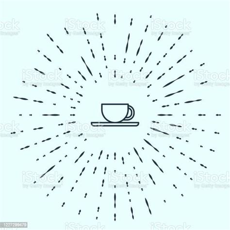 회색 배경에 격리 된 검은 선 커피 컵 아이콘입니다 차 컵 뜨거운 음료 커피 추상 원 임의의 점 벡터 일러스트레이션 가능성에 대한 스톡 벡터 아트 및 기타 이미지 Istock