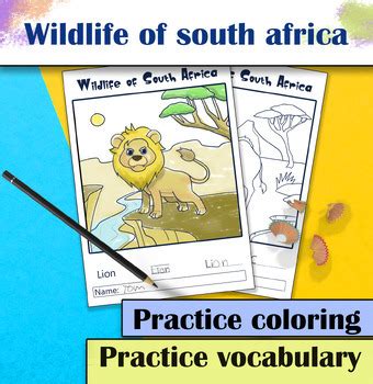 South African Wildlife Handwriting Practice Worksheets Coloring