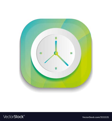 Mobile App Buttons Concept Clock Icon Detailed Vector Image