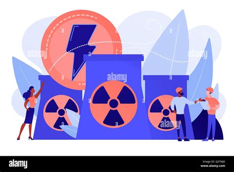 Engineers Working At Nuclear Power Plant Reactors Releasing Energy