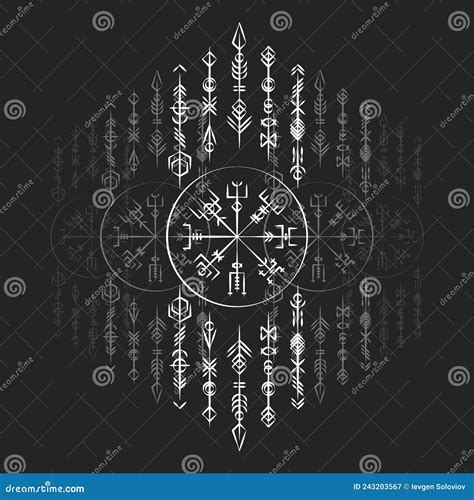 Dark Runic Golden Symbols Wallpaper Cartoon Vector