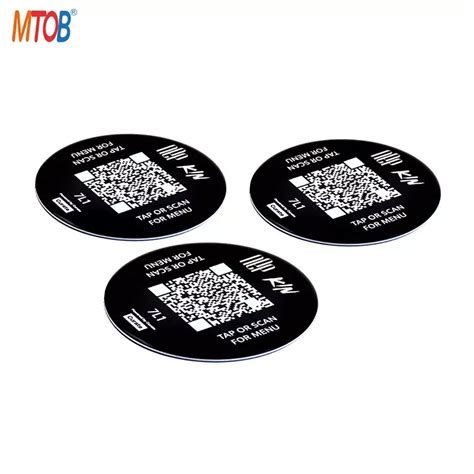 Round QR Code NFC Acrylic Tag NTAG Smart Restaurant Menu