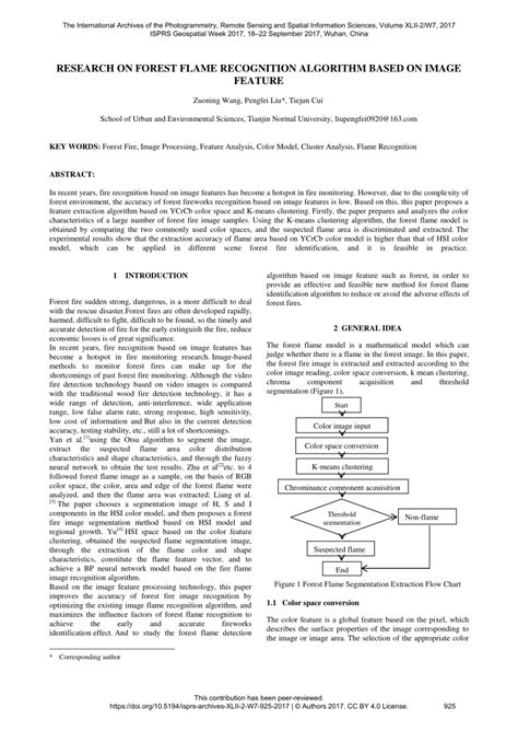 Pdf Research On Forest Flame Recognition Algorithm Based On Image Feature