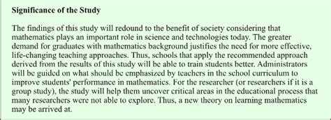 Research Significance Example Rebecca Vance