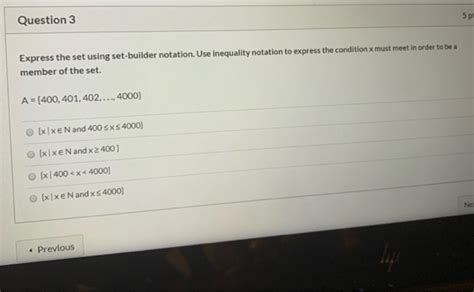 Solved 5 Po Question 3 Express The Set Using Set Builder