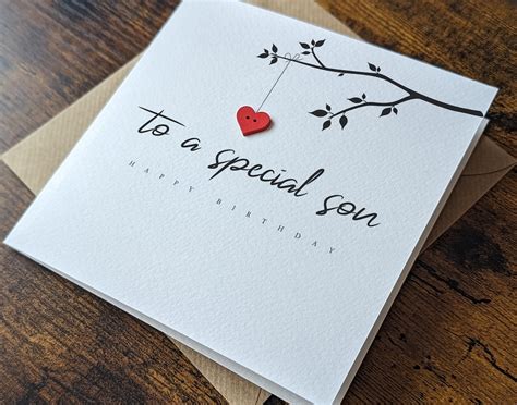 Personalised Son Card To A Special Son Birthday Card Handmade Card