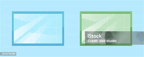 파란색 및 녹색 창 세미 플랫 Rgb 색상 벡터 일러스트레이션 세트 0명에 대한 스톡 벡터 아트 및 기타 이미지 0명 가구