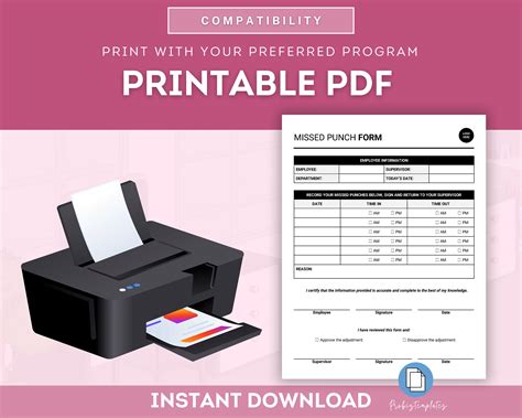 Missed Punch Form Template Employee Time Punch Correction Form