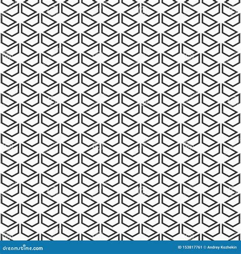 Abstract Seamless Pattern Repeating Geometric Tiles Vector Monochrome