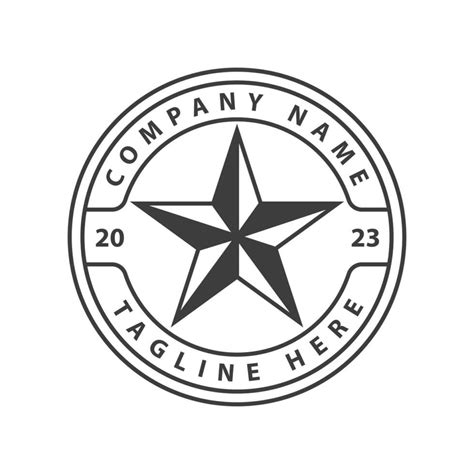 Retro Vintage Western Country Texas Star Badge Emblem Label Stamp Logo