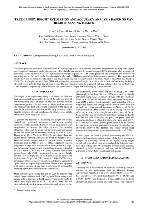 Pdf Tree Canopy Height Estimation And Accuracy Analysis Based On Uav