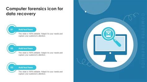 Computer Forensics Icon For Data Recovery Ppt Template Ppt Powerpoint