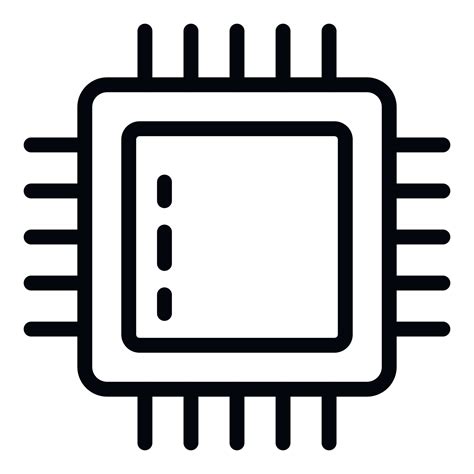 Computer Processor Icon Outline Style 15387175 Vector Art At Vecteezy