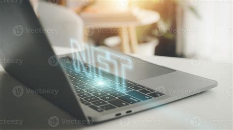 Nft Non Fungible Token Digital Crypto Art Blockchain Technology Concept