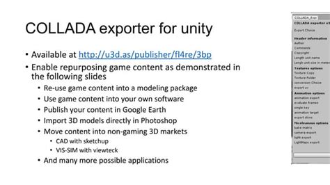 Collada Exporter For Unity Pptx