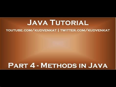 Methods In Java YouTube