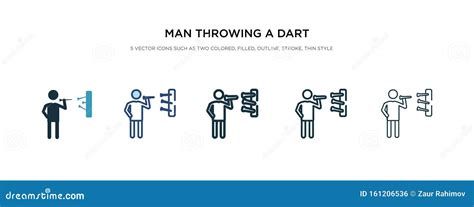 Man Throwing A Dart Icon In Different Style Vector Illustration Two Colored And Black Man