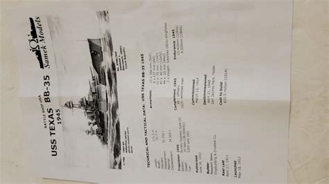 Rop Samek Models Uss Texas Battleship Bb35 1945 1700 Resin Kit New