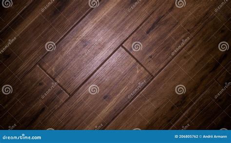 Tiled With Wood Texture Longitudinal Tiles Are Laid On The Floor Interior Tiles Of Chocolate