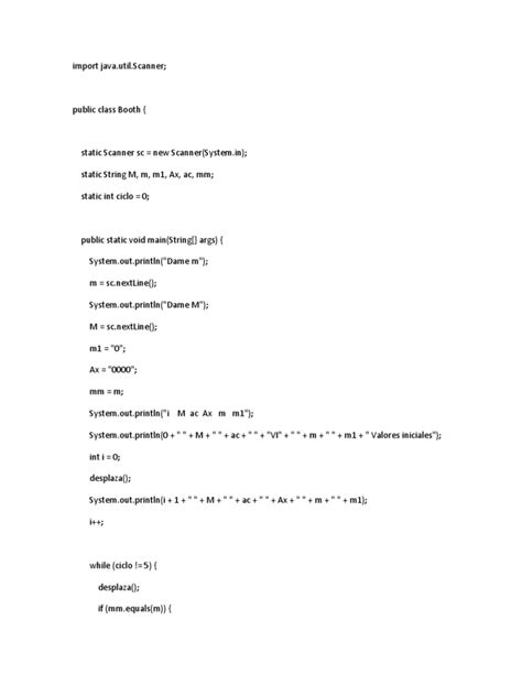 Algoritmo De Booth Java Pdf