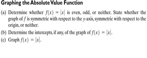 Solved Graphing The Absolute Value Function A Determine Chegg