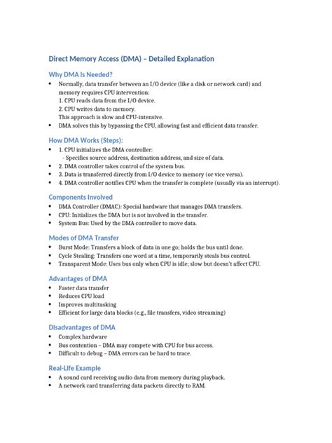 Direct Memory Access Dma Explanation Pdf