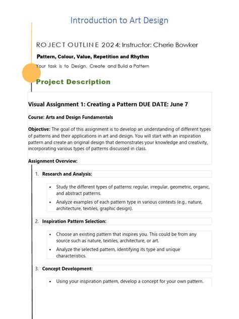 Visual Assignment 1 Arts 1240 Pdf Pattern Design