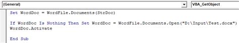 Vba Getobject Example Of Getobject Function In Excel Vba