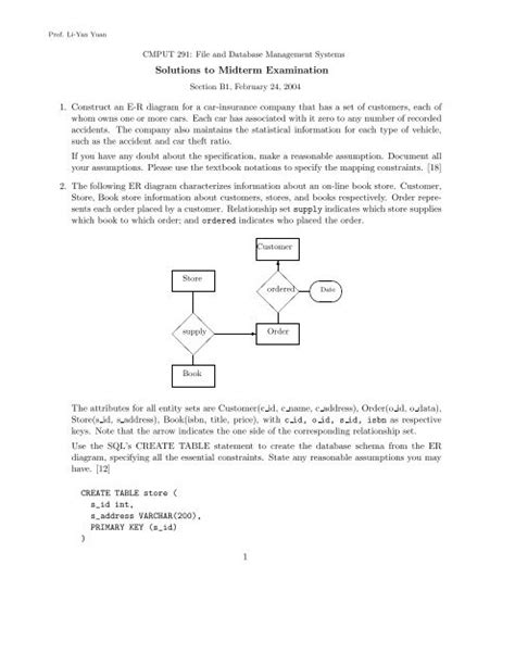 Solutions To Midterm Examination