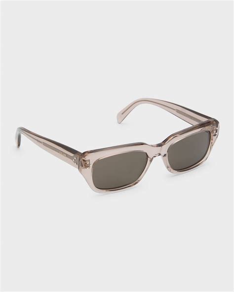 Celine 3 Dot Acetate Rectangle Sunglasses Shiny Blacksmoke Editorialist