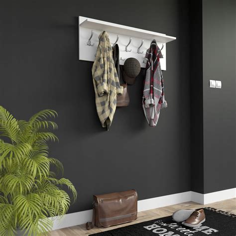 Закачалка 1052270015 За стена Дървена Бяла 40 X 105 см Emag Bg